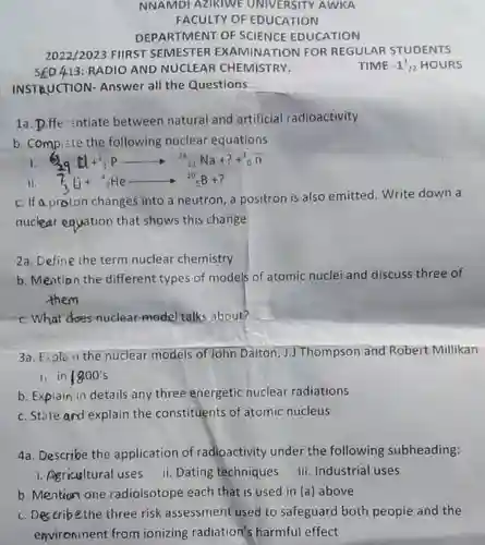 instruction-answer all the questions 1a. diffe: =ntiate between natural ...